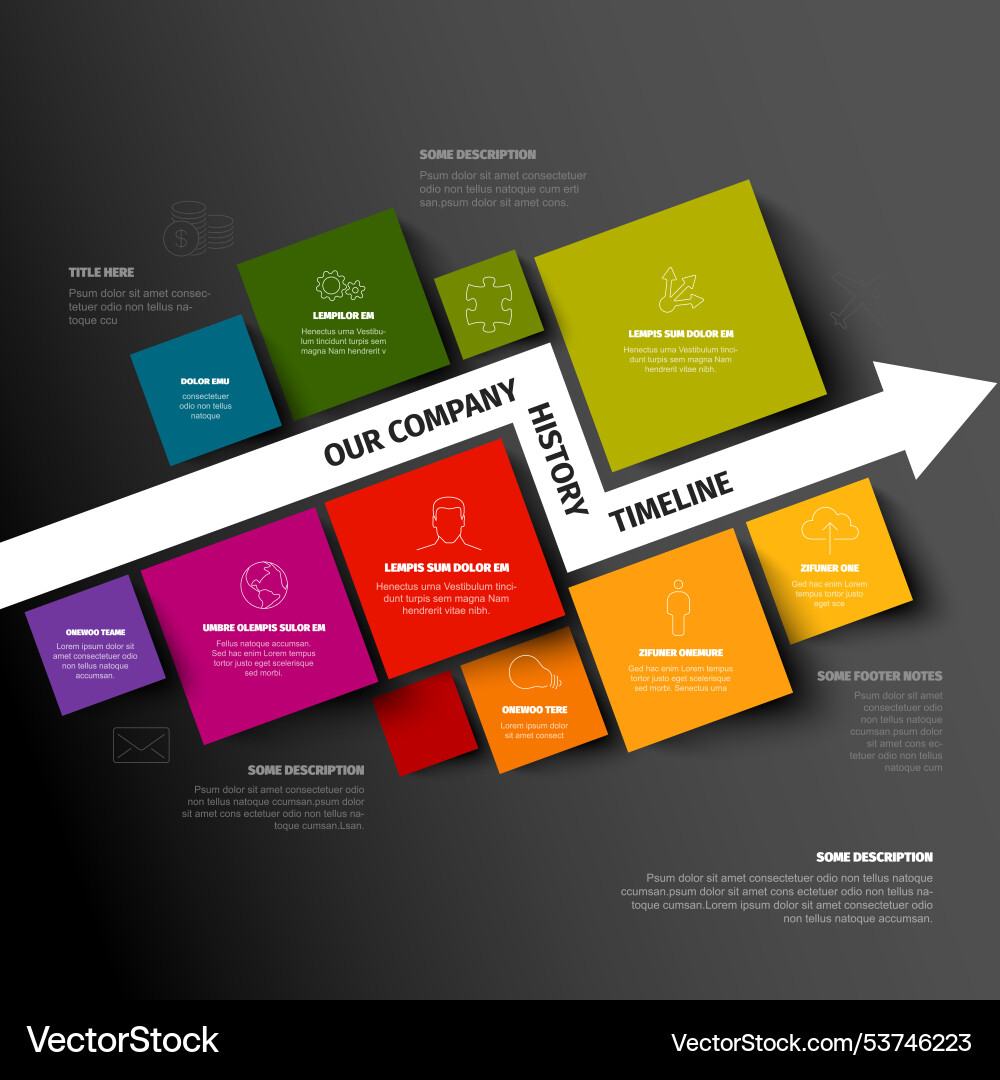 Minimalist color infographic timeline template Vector Image