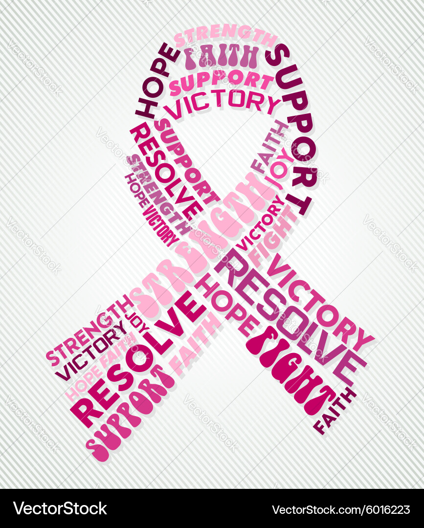 Pink Ribbon Cancer Awareness Royalty Free Vector Image