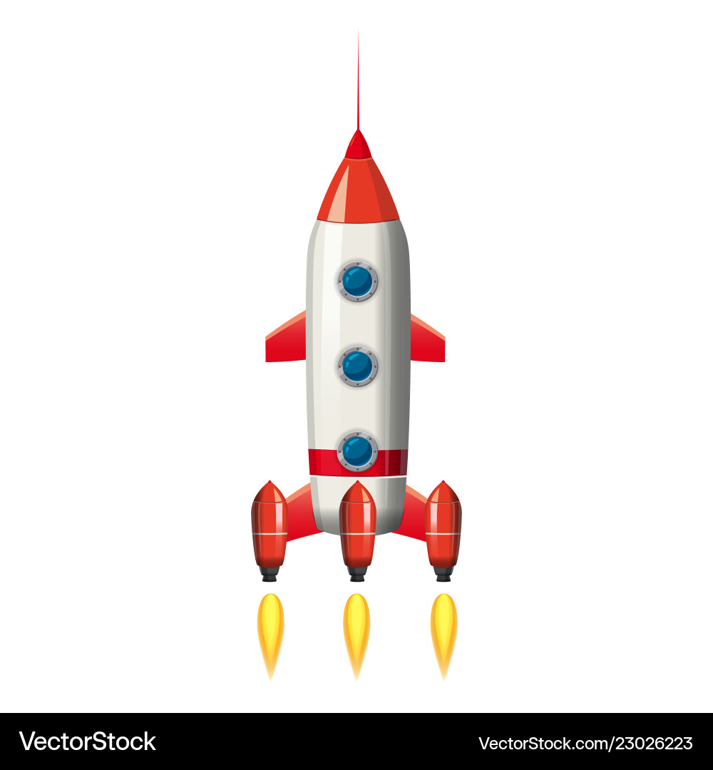 Rocket space ship isolated Royalty Free Vector Image