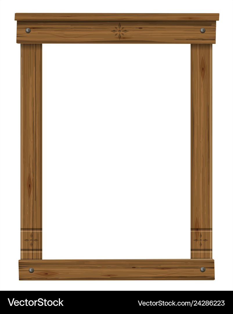 Rustic Wooden Window Frame Royalty Free Vector Image