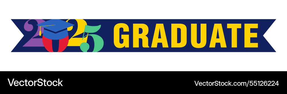 2025 graduate ribbon concept Royalty Free Vector Image
