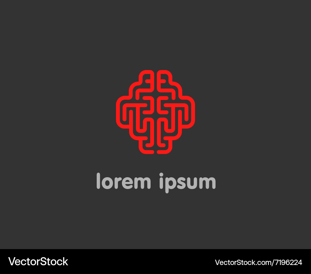 Abstract Brain Maze Logo Royalty Free Vector Image