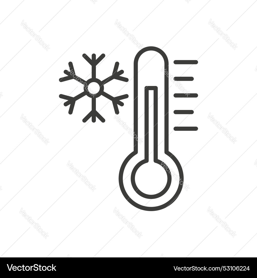 Cold line icon isolated on white background Vector Image