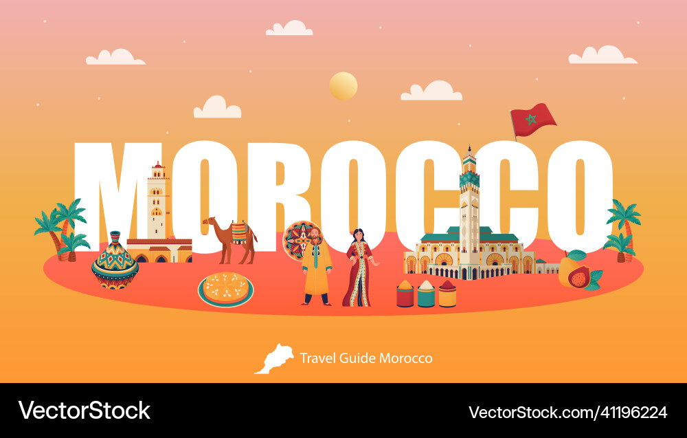 Moroccan Travel Poster Royalty Free Vector Image