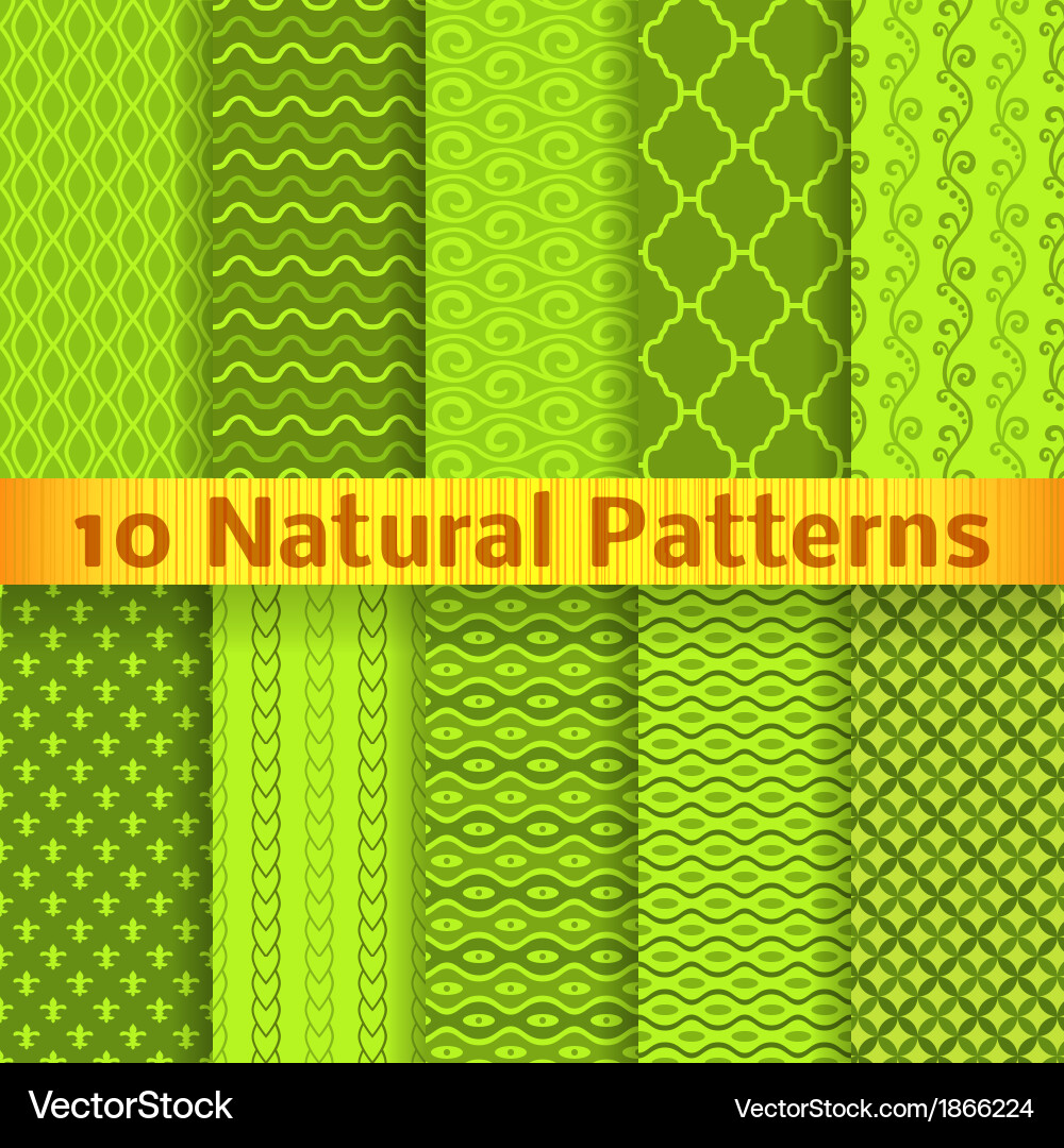 Natural Green Leaf Patterns Royalty Free Vector Image