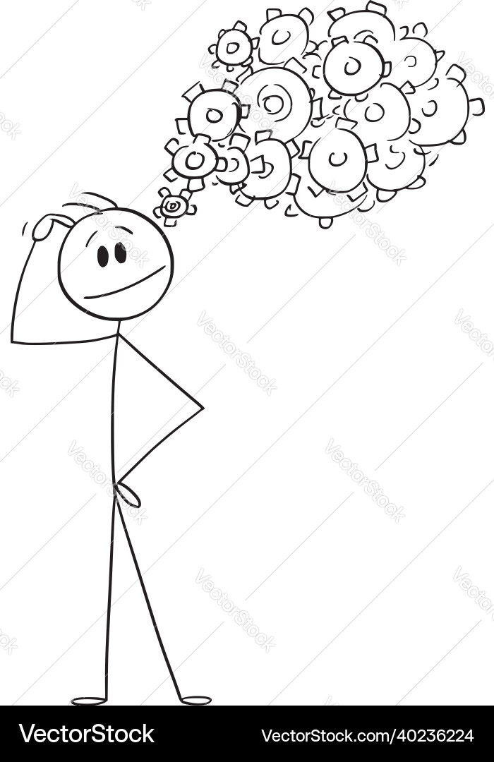 Person Contemplating an Idea Royalty Free Vector Image