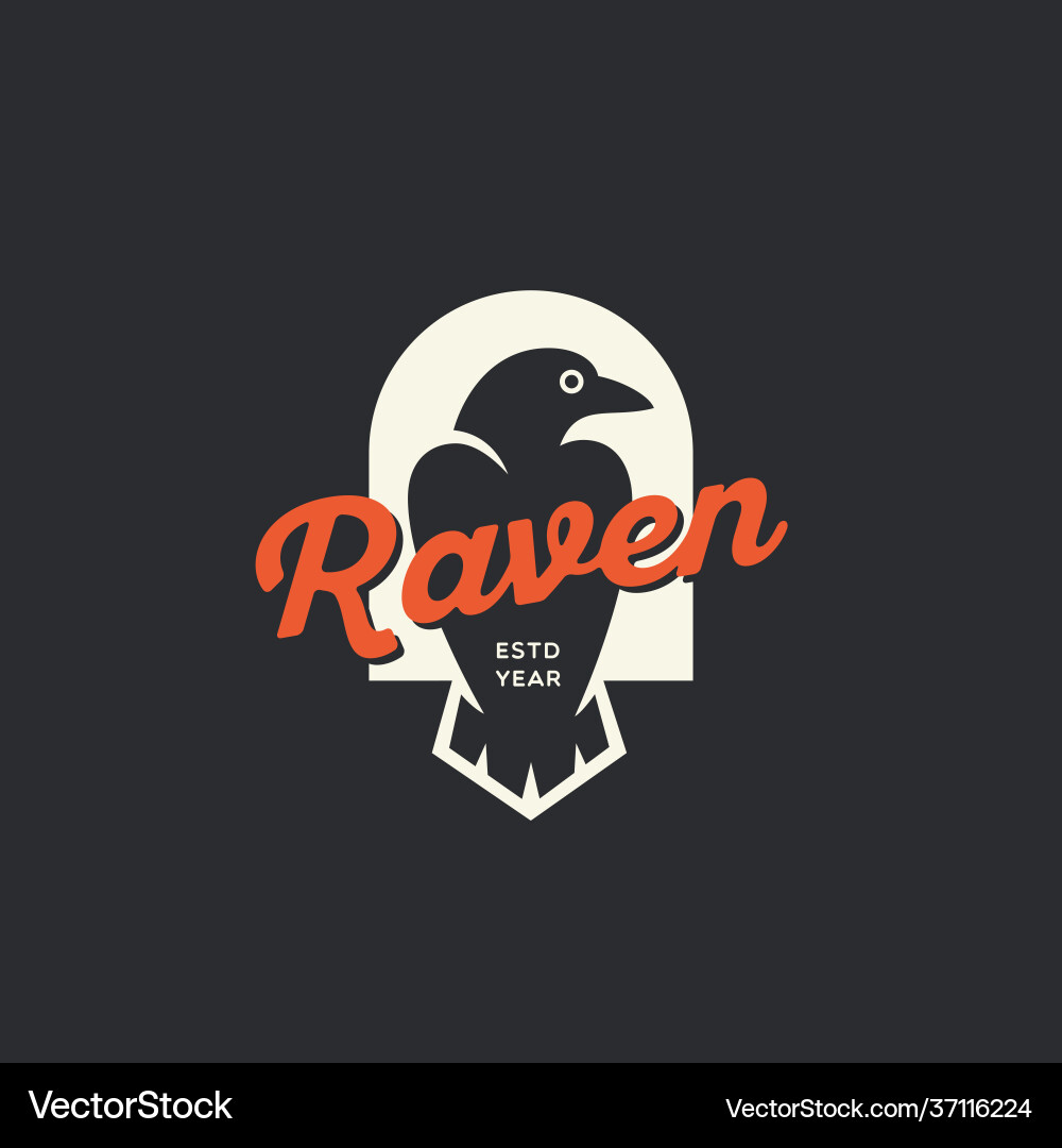 Raven logo Royalty Free Vector Image - VectorStock