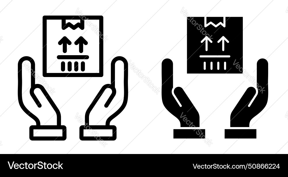 Safe delivery icon set box and parcel symbol Vector Image