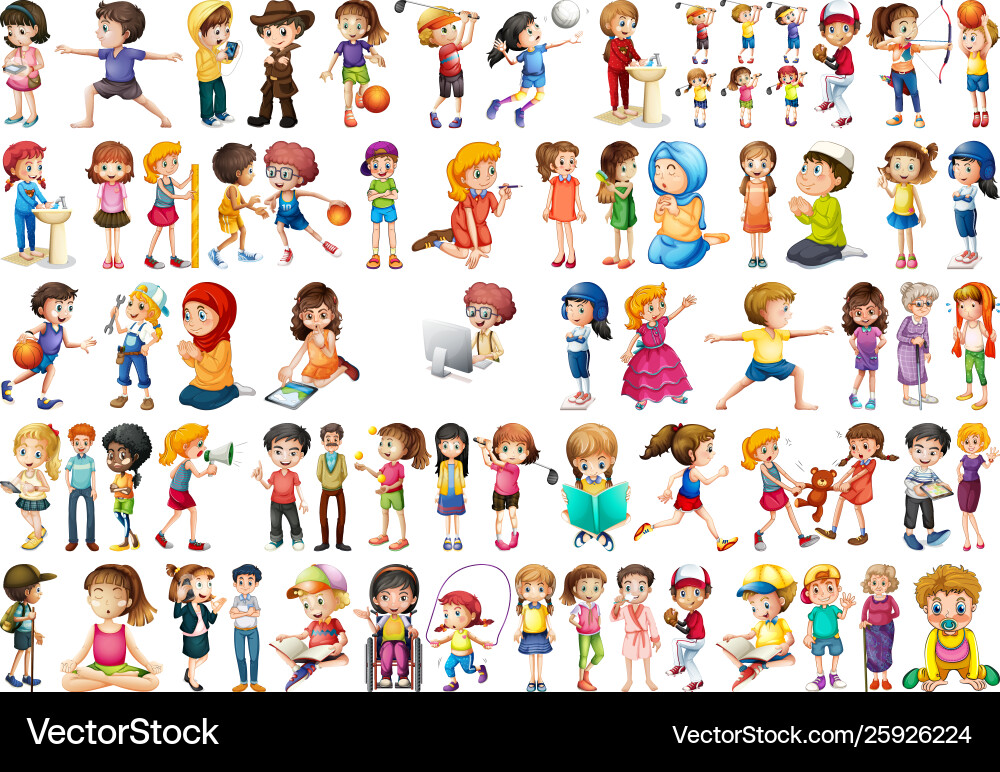 Set people character Royalty Free Vector Image