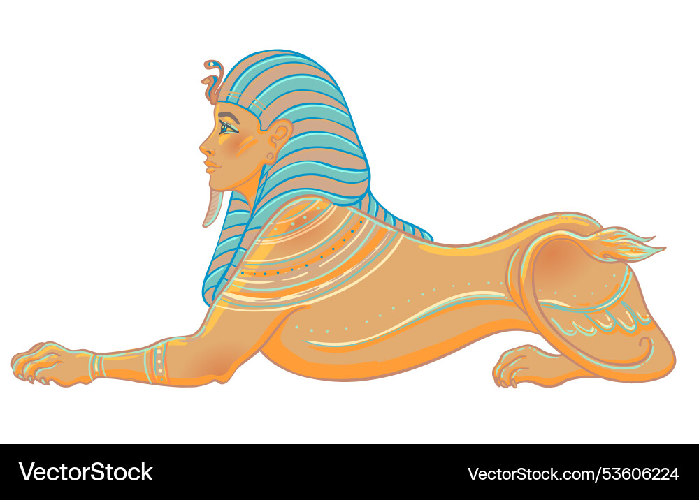 Sphinx egyptian mythical creature with head Vector Image