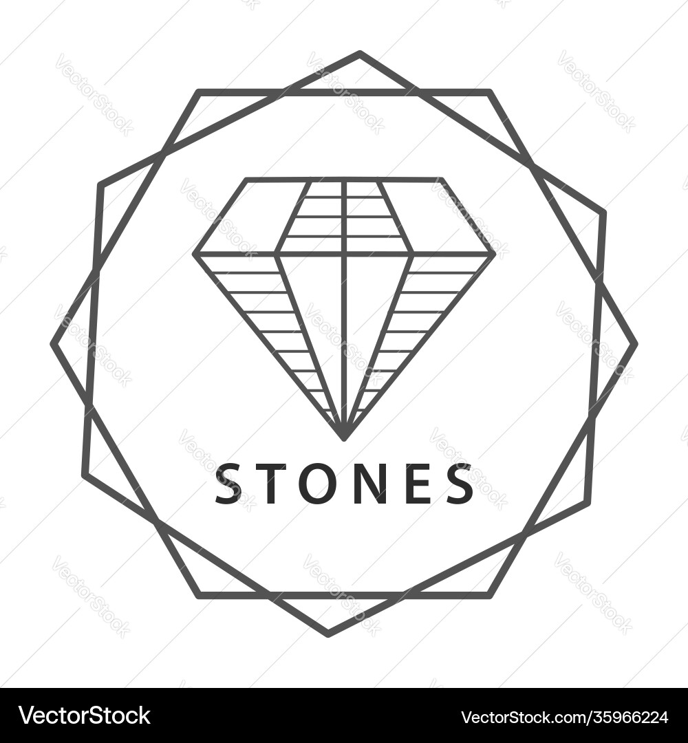 Stone jewel logo Royalty Free Vector Image - VectorStock