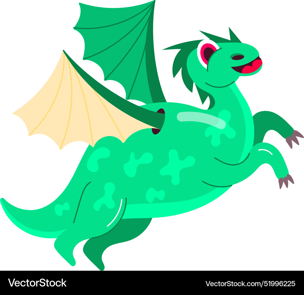 Basic rgba flat style sticker of flying dinosaur Vector Image
