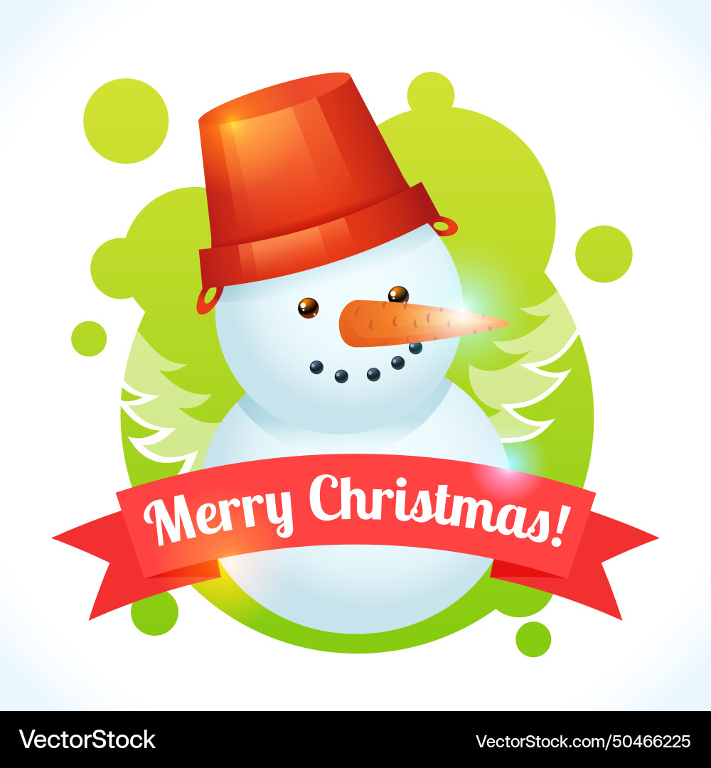 Christmas snowman card Royalty Free Vector Image