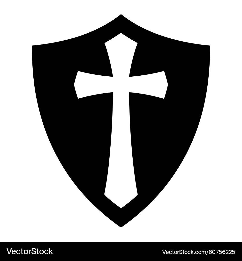 Cross Shield Silhouette – Royalty-Free Vector | VectorStock