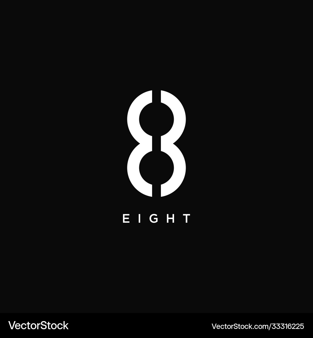 Eight Logo - Minimalist 8 Icon Royalty Free Vector Image