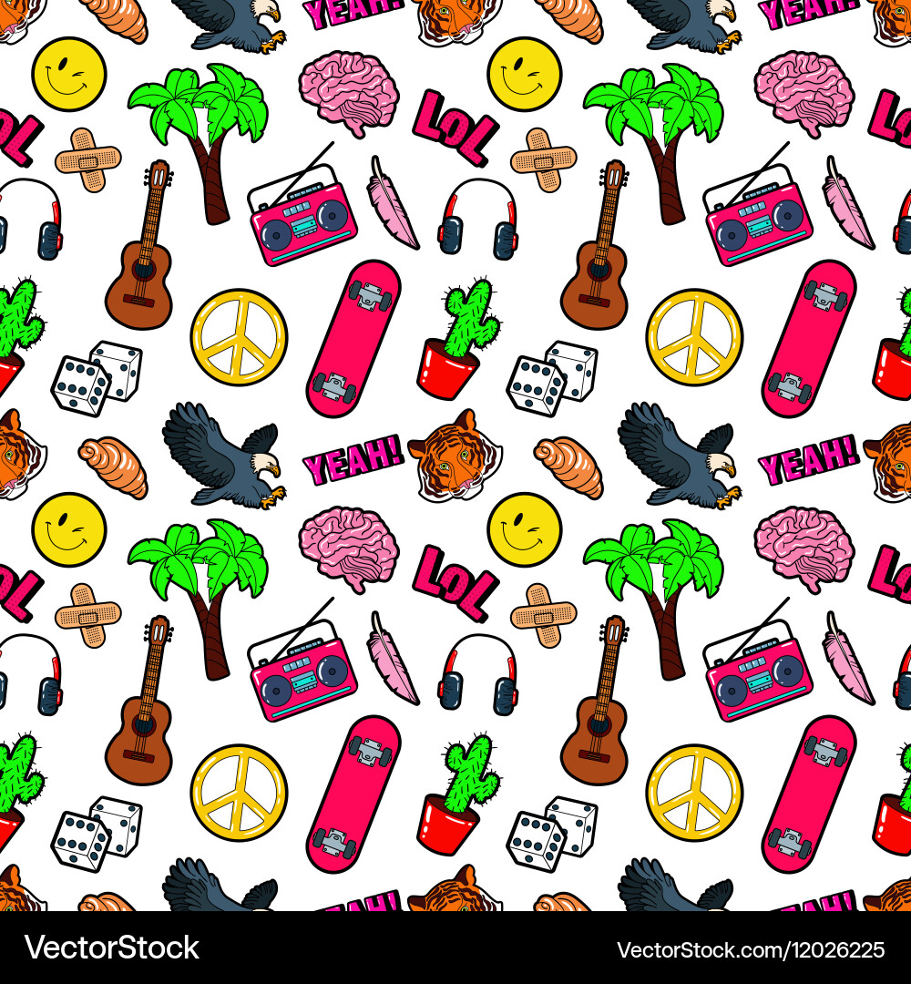 Fashion seamless comic style background Royalty Free Vector