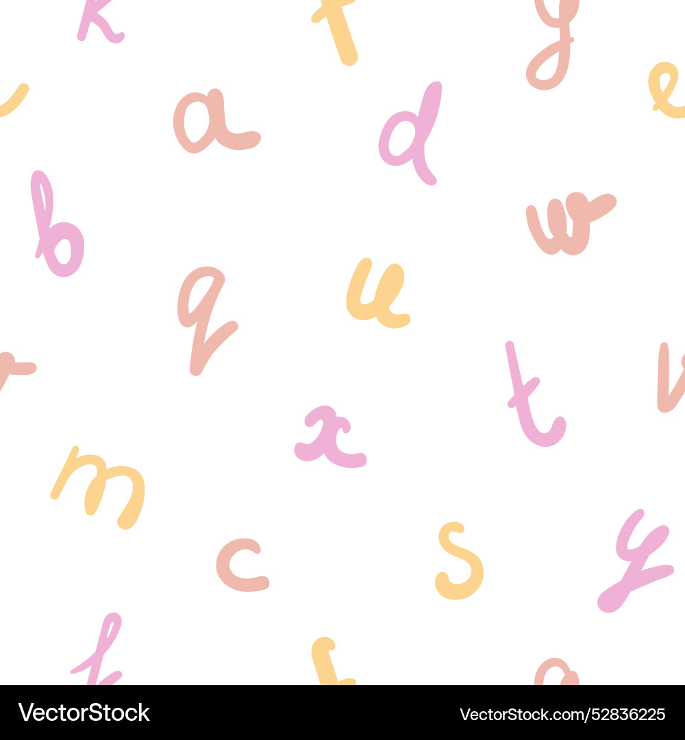 Hand drawn colorful lowercase letters seamless Vector Image