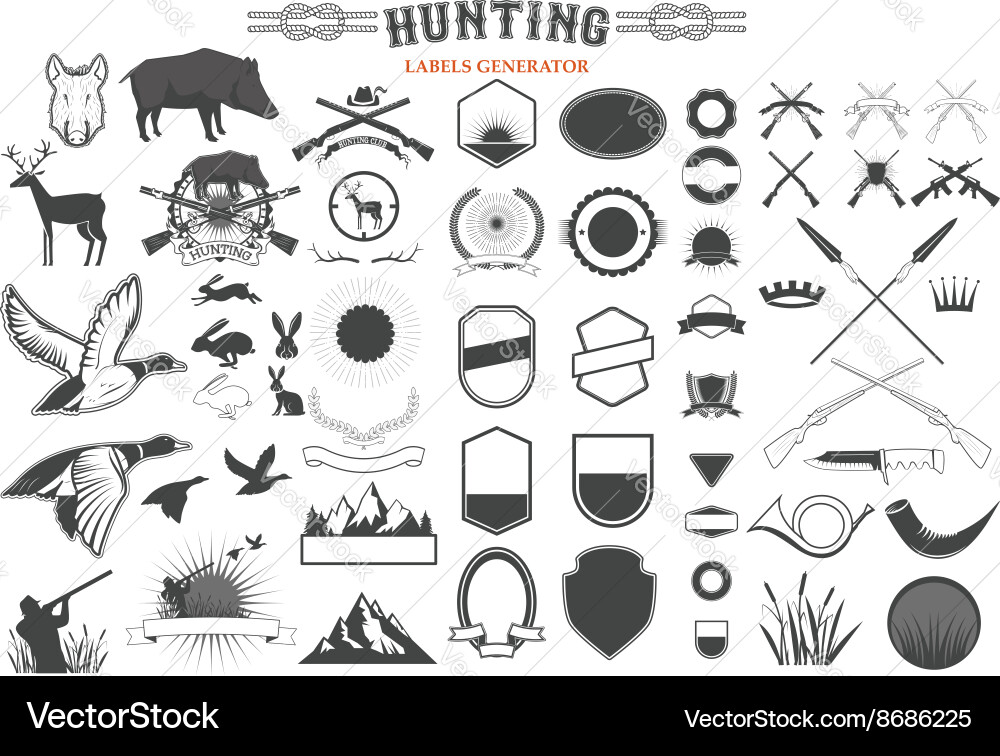 Hunting label renerator Royalty Free Vector Image