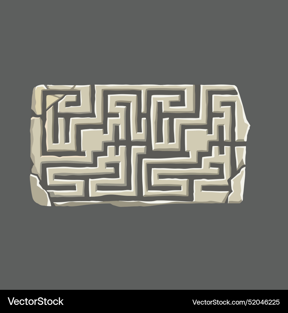 Labyrinth stone sign template game symbol Vector Image