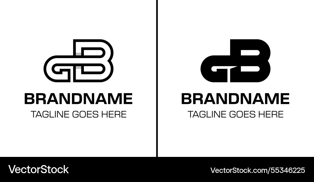 Letters gb monogram logo set suitable for any Vector Image