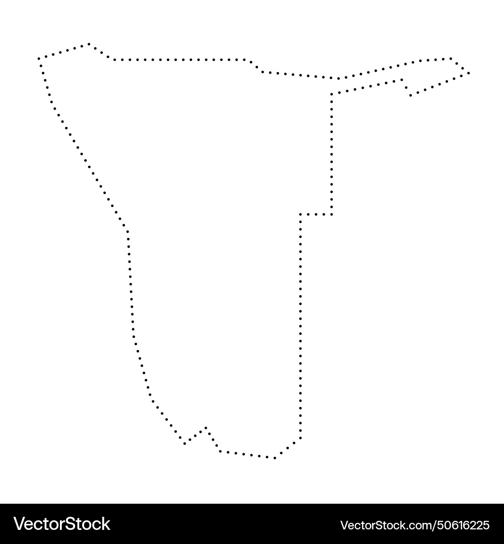 Namibia dotted outline map Royalty Free Vector Image