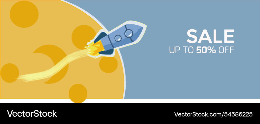 Rocket flight in the night sky Royalty Free Vector Image