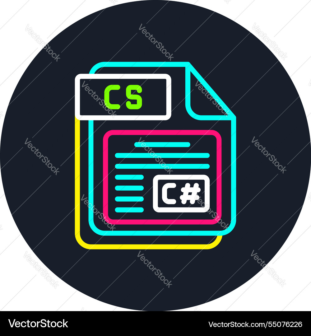 Cs line multi color icon Royalty Free Vector Image