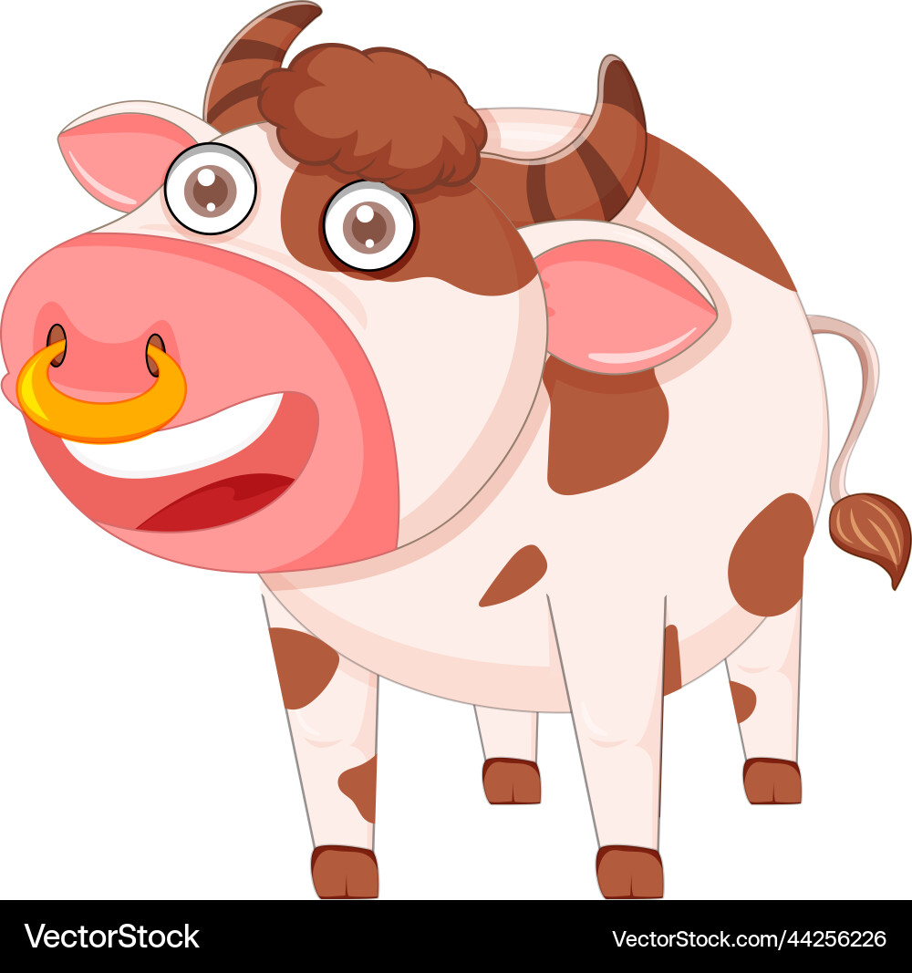 Cute cow cartoon character Royalty Free Vector Image