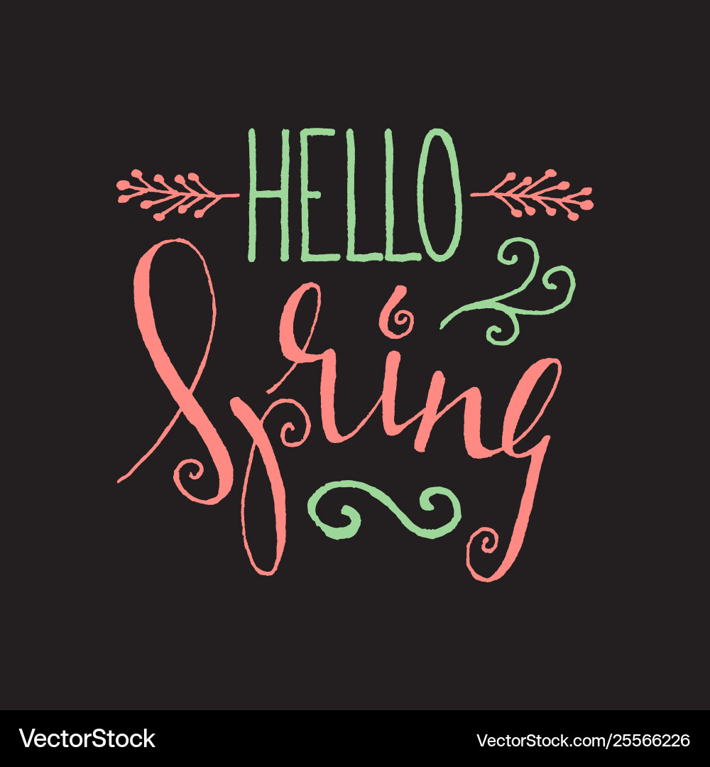 Handwritten calligraphic spring lettering Vector Image