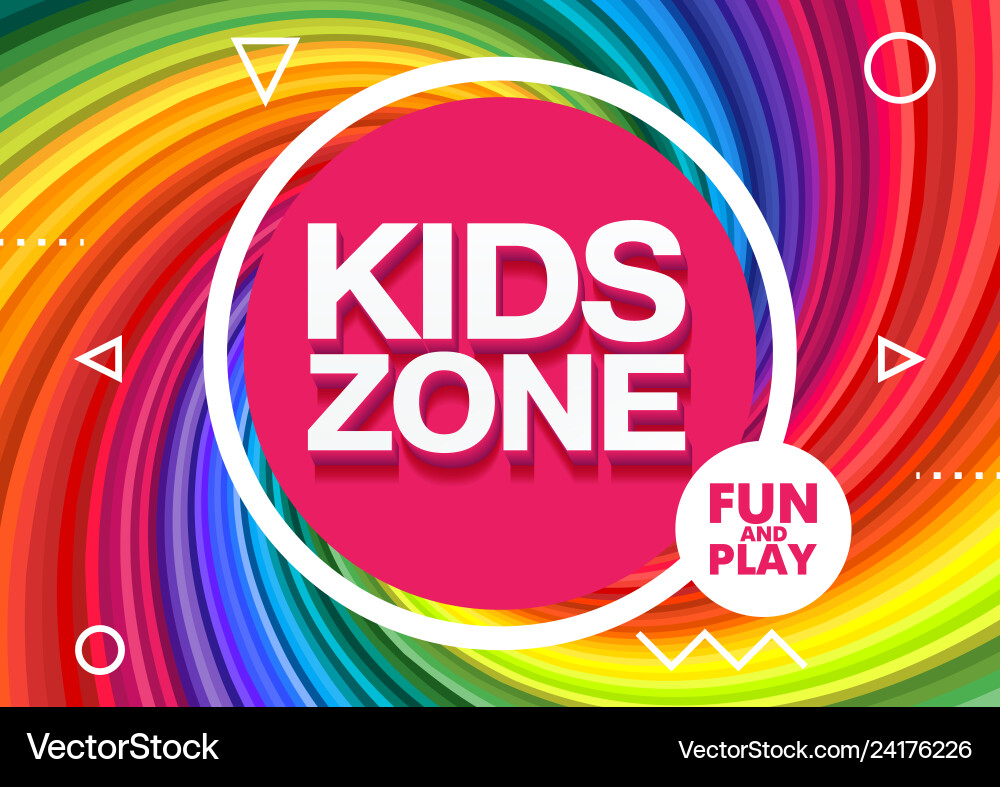 Kids zone children playground school Royalty Free Vector