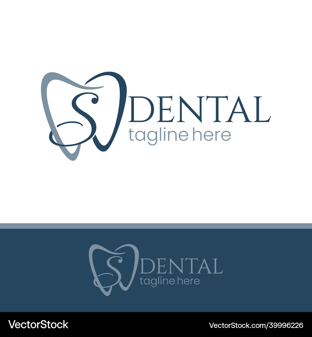 Letter s tooth dental logo design Royalty Free Vector Image