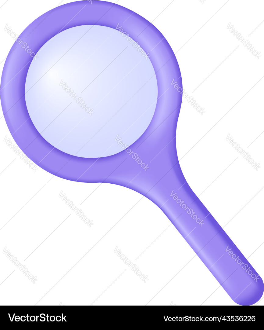 Magnifying glass 3d icon on transparent background