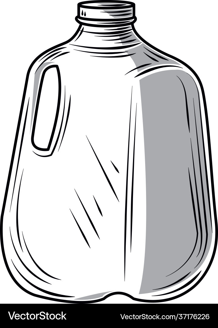Milk gallon sketch Royalty Free Vector Image - VectorStock