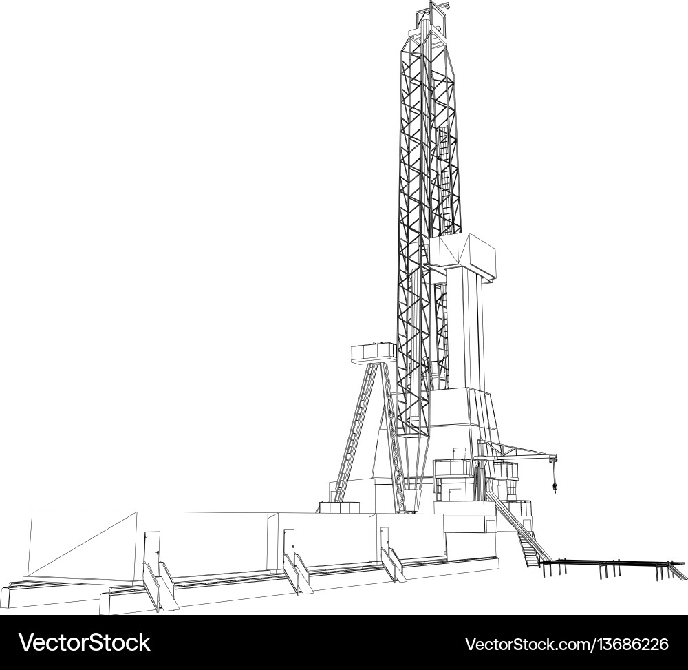 Oil rig detailed Royalty Free Vector Image - VectorStock
