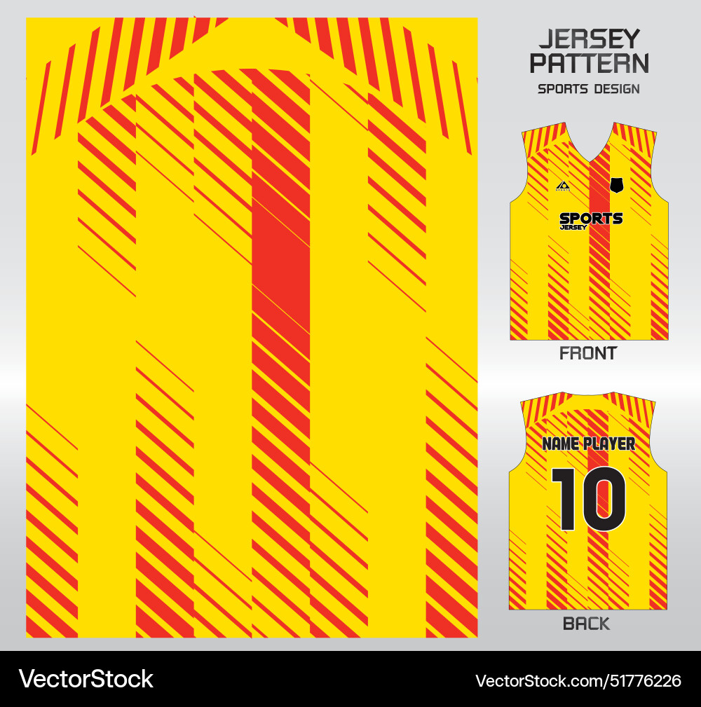 Pattern sports shirt background imagered yellow Vector Image
