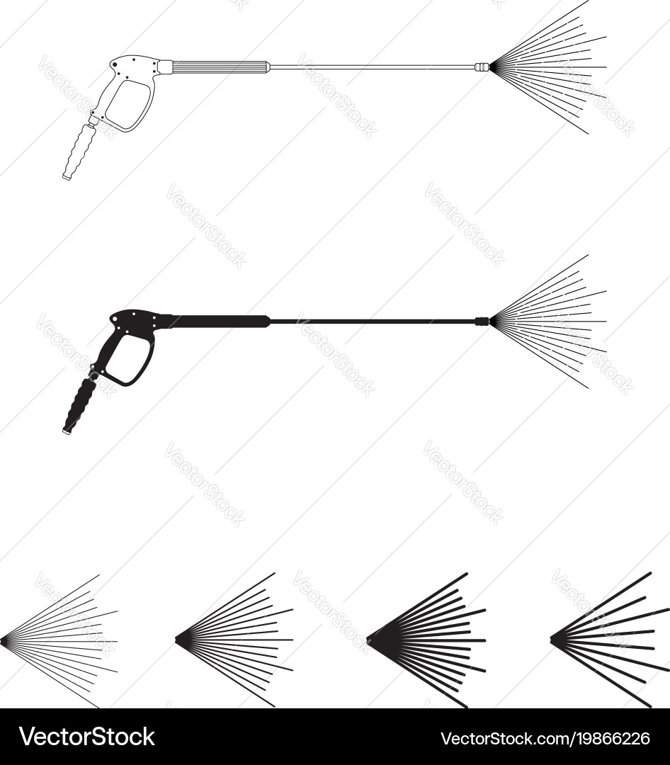 Power washer sprayer wand with pattern Royalty Free Vector
