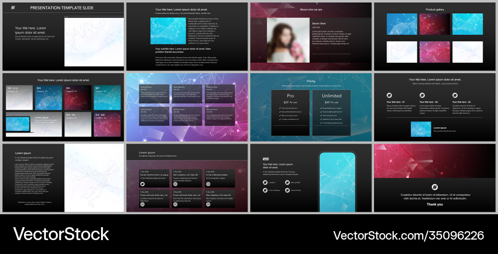 Templates for website design presentations Vector Image