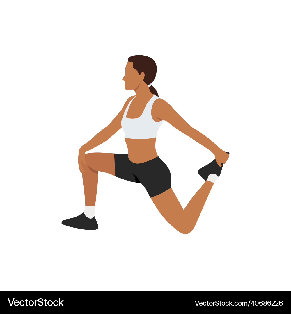 Woman doing kneeling quad stretch exercise Vector Image