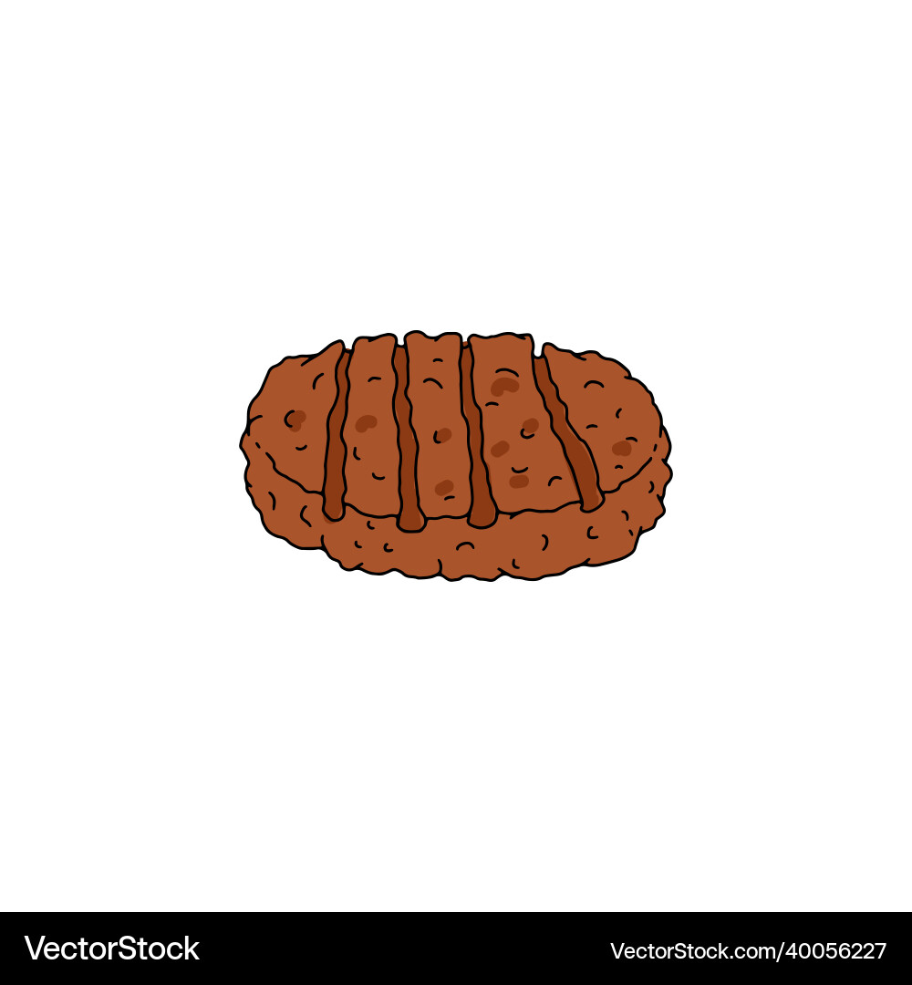 Beef or pork steak patty for burger sketch Vector Image