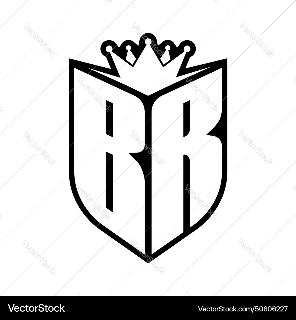 Br letter bold monogram with shield shape Vector Image