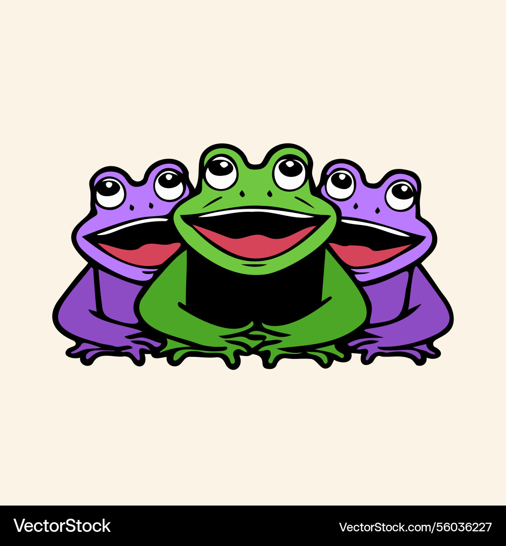 Colorful frog cartoon Royalty Free Vector Image