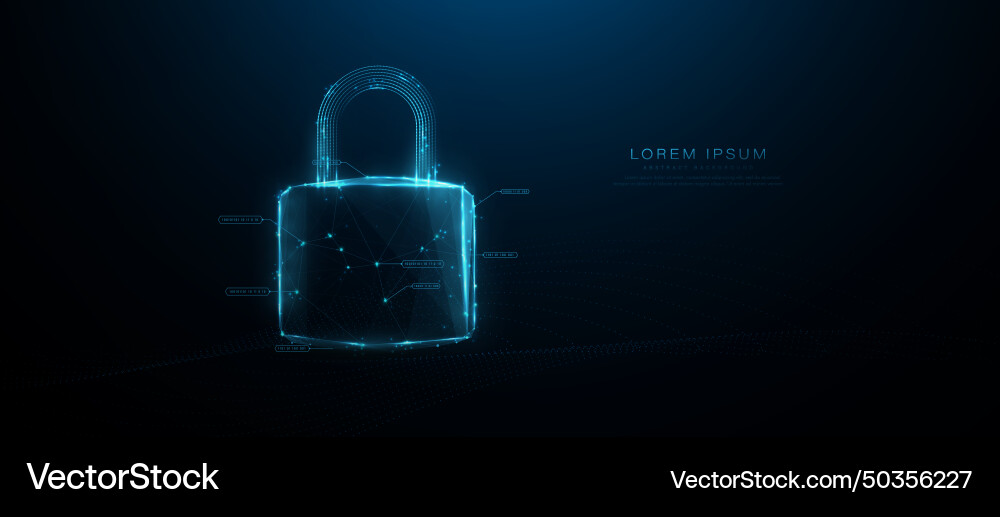 Digital cyber security concept lock symbol from Vector Image