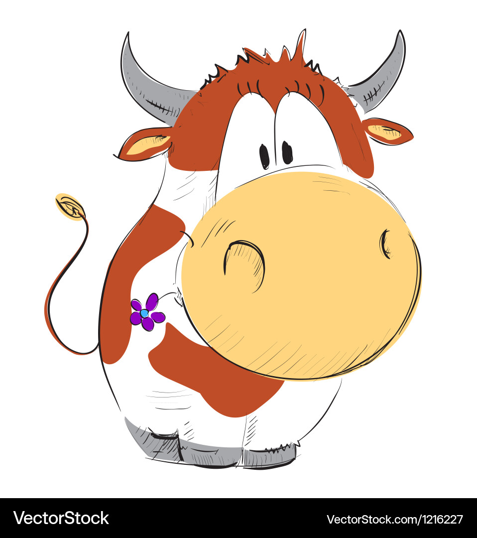 Funny cow Royalty Free Vector Image - VectorStock