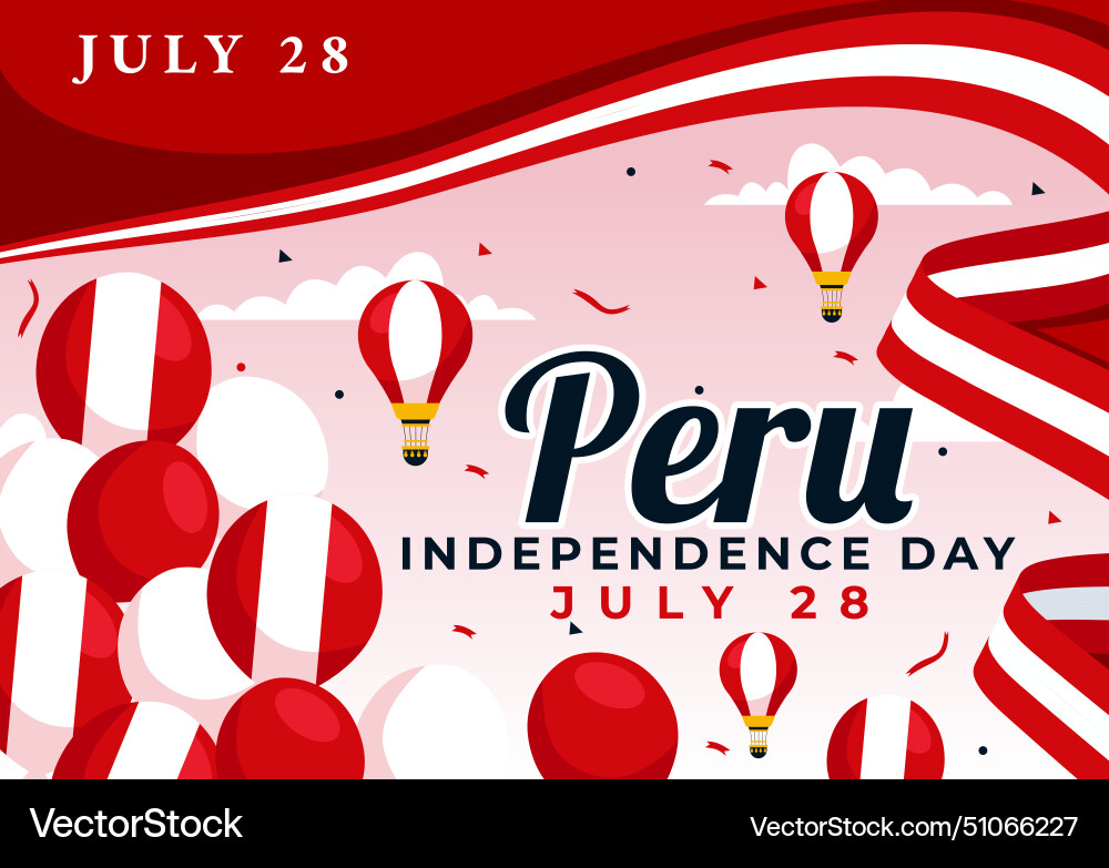 Happy peru independence day on july 28 Royalty Free Vector