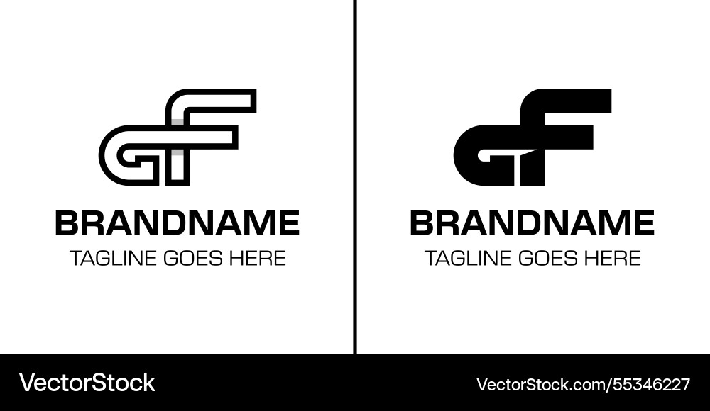 Letters gf monogram logo set suitable for any Vector Image