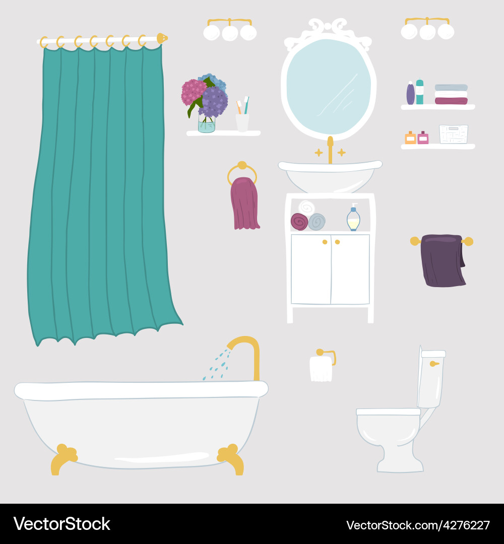 Set of bathroom and personal hygiene Royalty Free Vector
