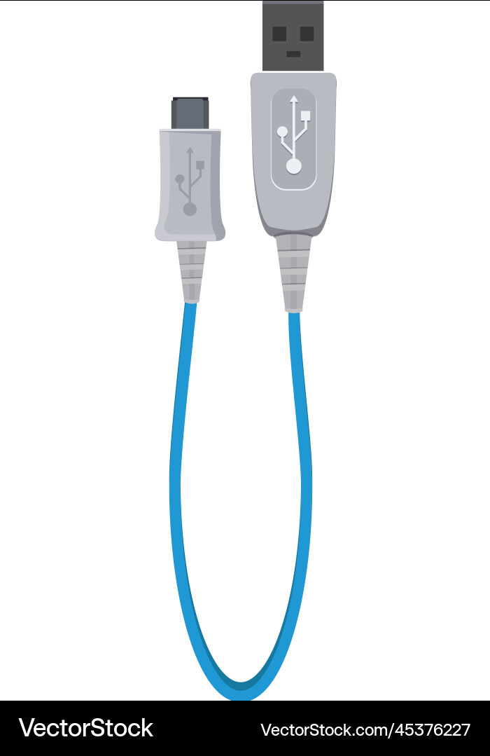 Usb cable electronic device connector charger Vector Image