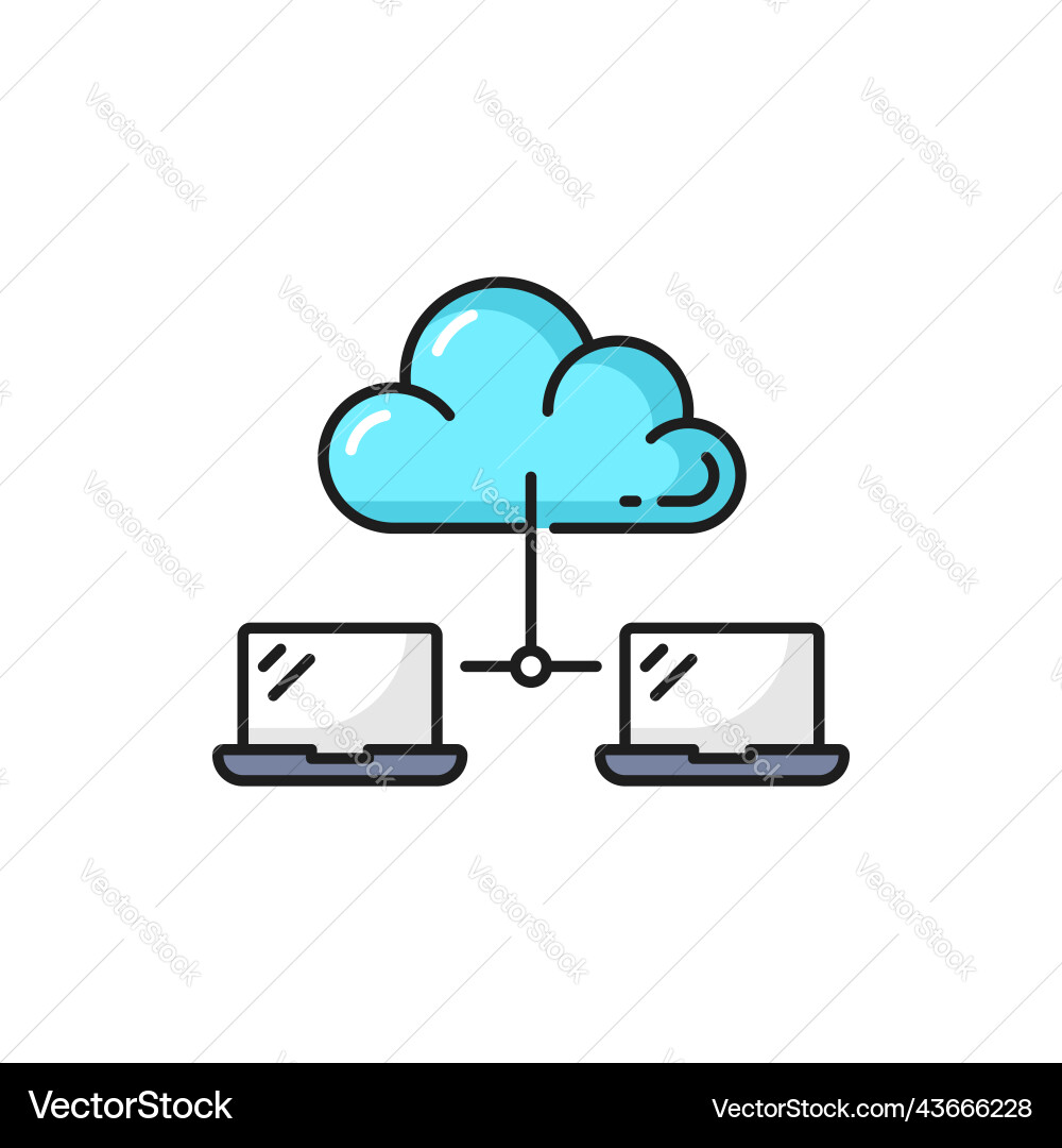 Cloud Access & Sync Technology Icon Royalty Free Vector