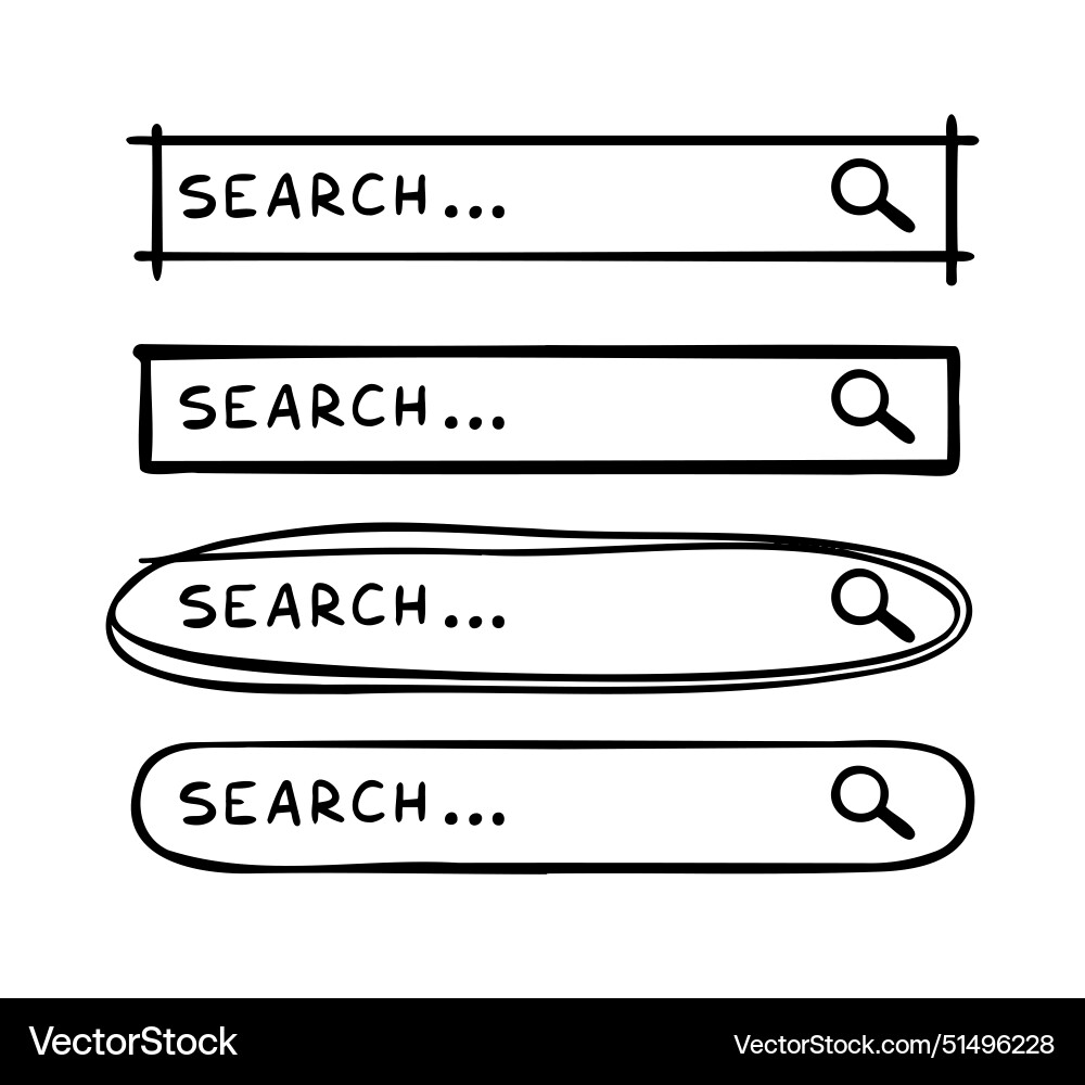 Doodle search bar hand drawn icon searching bars Vector Image