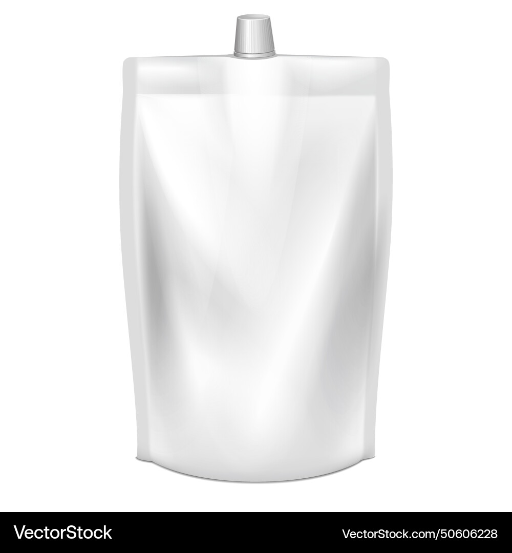 Doypack blank doy pack with spout lid Royalty Free Vector
